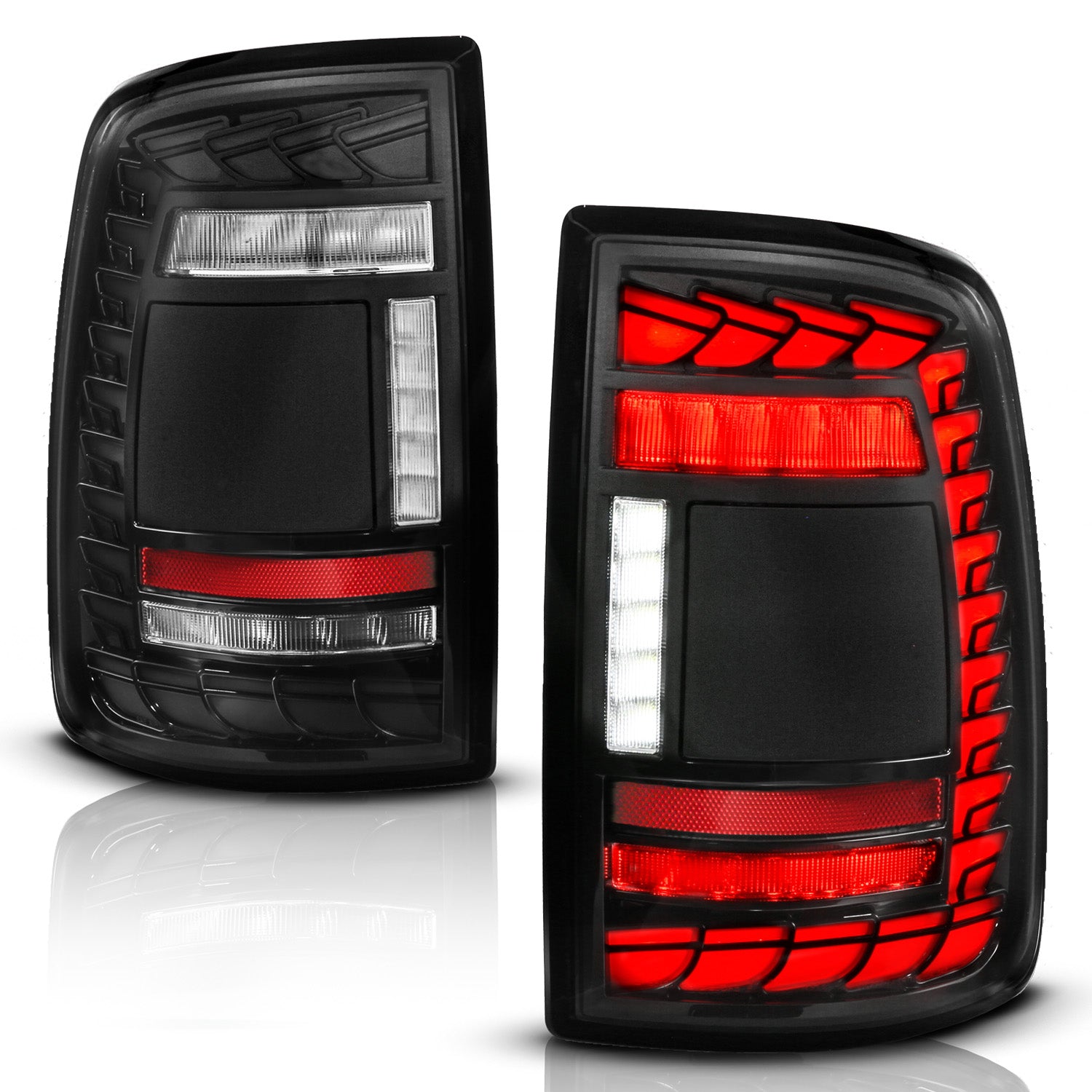 RAM 2500/3500 19-24 FULL LED SEQUENTIAL TAIL LIGHTS BLACK CLEAR LENS